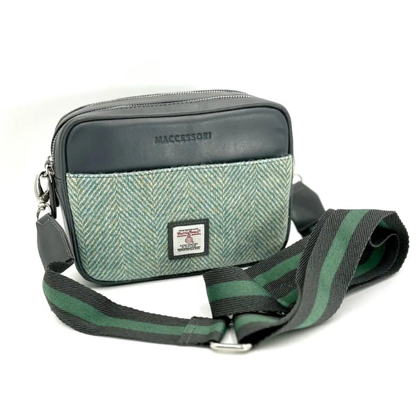 Harris Tweed Camera Bag - Turquoise Herringbone – The Counties of Ireland